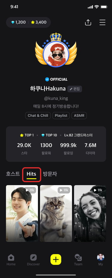 Hits 사용법 안내 – HAKUNA